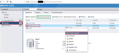 The Datastore And Select Increase Capacity Alternatively Select The