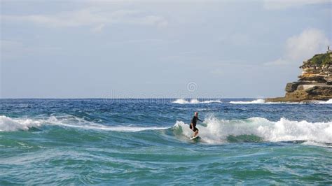 Mid Adult Man Surfing At Bondi Beach Sydney Editorial Photo Image