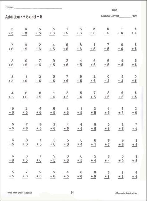 Math Minute Worksheets 2nd Grade 2nd Grade Math Worksheets