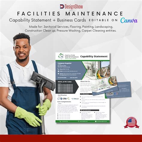 Editable Facilities Maintenance Capability Statement With Text Guide
