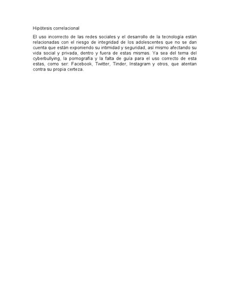 Hipotesis Correlacional Pdf