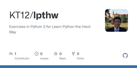 Github Kt12lpthw Exercises In Python 3 For Learn Python The Hard Way