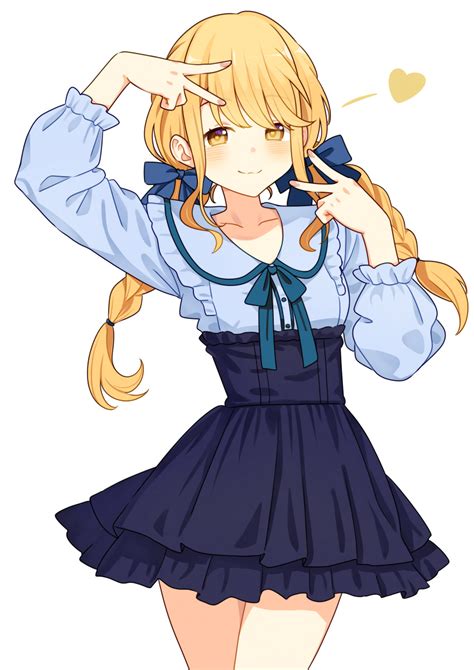 Safebooru 07nono06 1girl Absurdres Black Skirt Blonde Hair Blue Bow