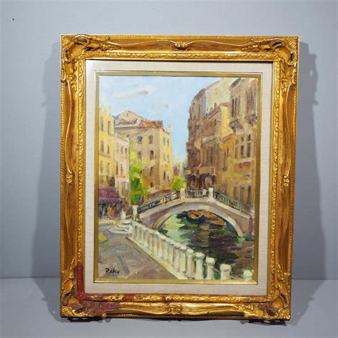 スチール様専用 松浦莫章【ベニスの運河】f6号 サイン有 Baku 肉筆 真作 メルカリ