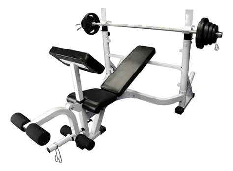 Ader Olympic Banco Universal Blanco Con Placas Olímpicas Ez Meses Sin