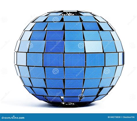 Los Paneles Solares Que Forman Un Globo Ilustración D Stock de ilustración Ilustración de