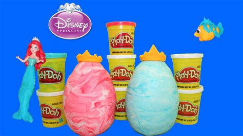 Giant Disney Princess Play Doh Surprise Eggs Ariels Play Doh