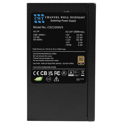 Cwt 1000w Psu 80 Plus Gold Fully Modular Pcie 50 Atx 30 Power Supply Unit