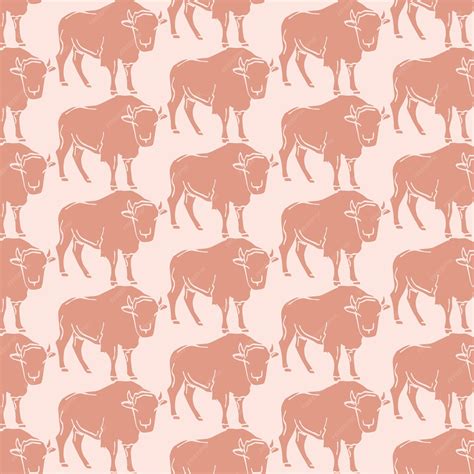 Premium Vector Minimalist Hand Drawn Buffalo Pattern Background