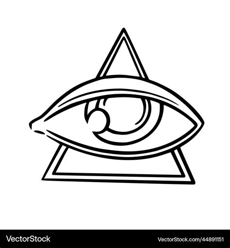 Illuminati Eye Of Free Mason Secret Society Vector Image