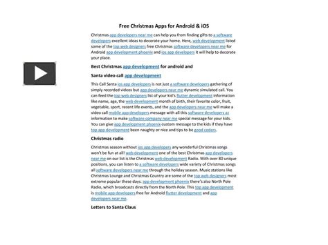 PPT Free Christmas Apps For Android IOS PowerPoint Presentation