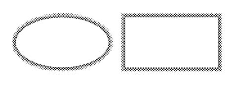 Oval And Rectangle Dot Frame Set Half Tone Dots Border Pop Art Dot