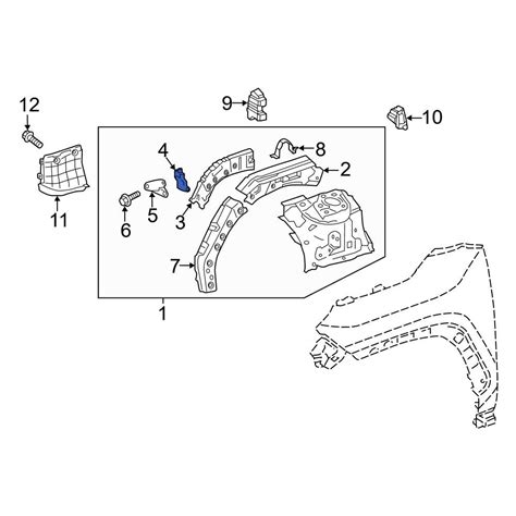 Toyota Oe 537860r010 Front Left Fender Rail Mount Plate