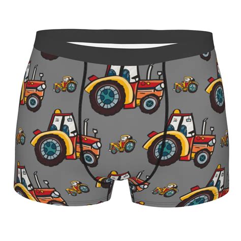 Disketp Cartoon Tractor Mens Boxer Briefs Soft And Breathable Cotton
