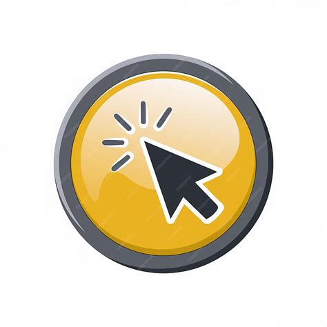A Circular Button With A Glossy Yellow Surface Premium Ai Generated Vector