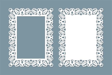 Premium Vector Laser Cut Rectangular Frame Template Vector