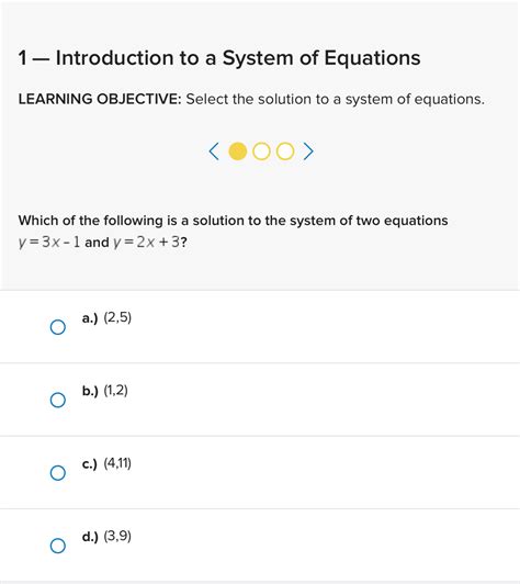 Solved 1 ﻿introduction To ﻿a System Of ﻿equationslearning
