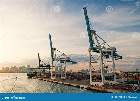 Sea Port Terminal Or Dock Maritime Container Port With Cargo Ship