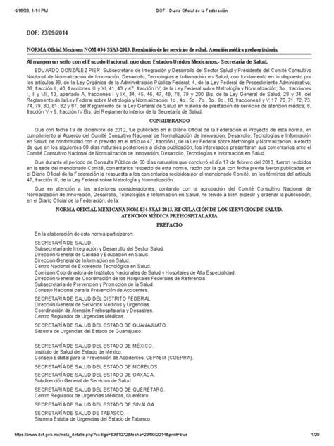 Nom 034 Ssa3 2013 Pdf Ambulancia Hospital