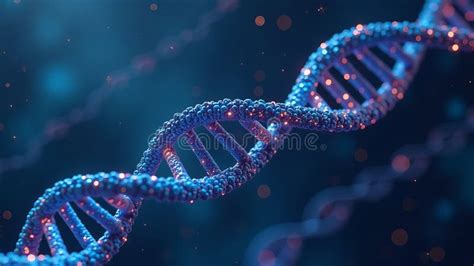 Biotechnology Dna Molecule Structure Animation With Particles Can Be