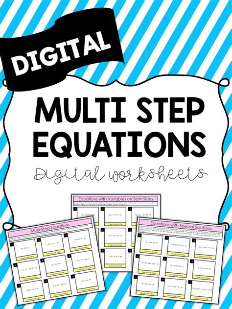 Multi Step Equations Worksheet Multi Step Equations Solving Multi