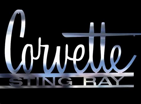 Corvette Stingray Loop Script Metal Sign Gearheads Wall Decor