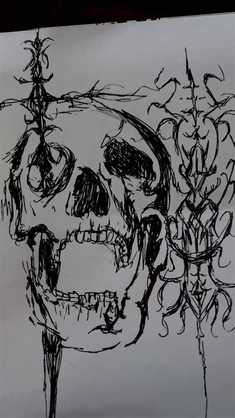 Skull Drawing Skull Drawing Scary Abstract Drawing Sketch Easy Alt
