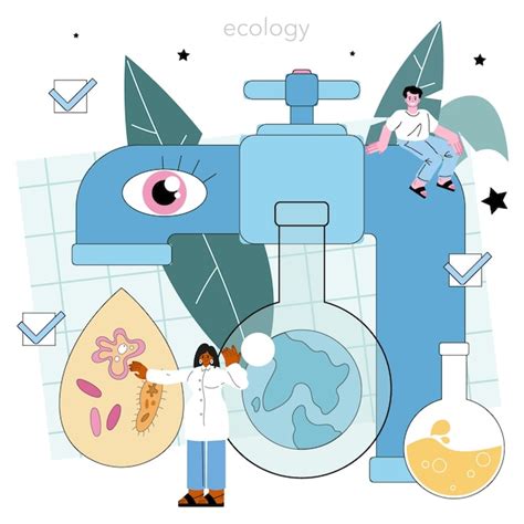Premium Vector Ecologist Scientist Taking Care Of Nature And Study