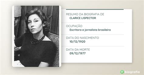 Bibliografia De Clarice Lispector Resumo Binkedu