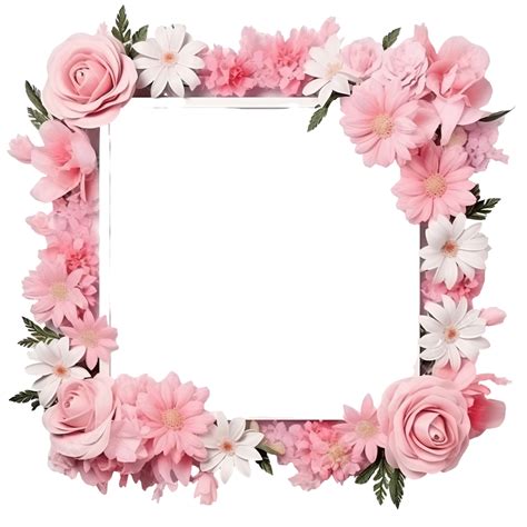 Aesthetic Pink Frame With Floral Aesthetic Pastel Dried Leaf Png