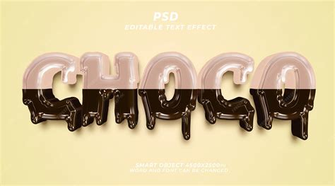 Premium Psd Choco Psd 3d Editable Text Effect Photoshop Template