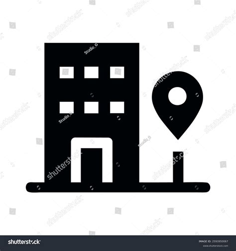 Office Address Icon Corporate Building Location Stock Vector Royalty
