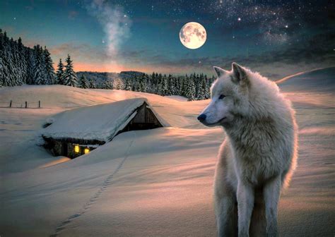 Download Majestic Wolf In Pristine Snow Wallpaper