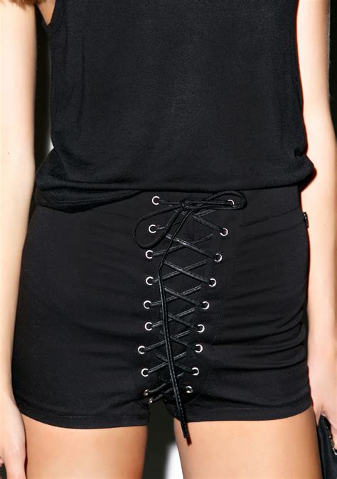 Tripp Nyc Night Rider High Waisted Corset Shorts Dolls Kill