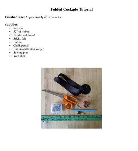 Diy Folded Cockade Tutorial Cockade Pattern Etsy