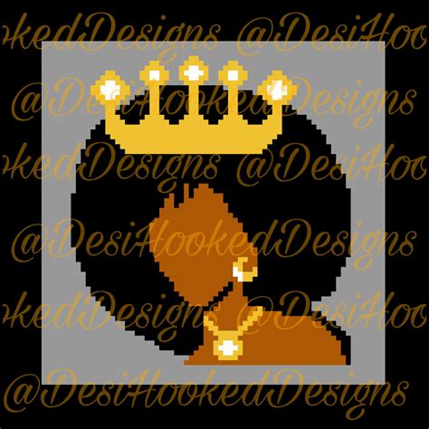 Afro Queen Crown Graph Pattern Etsy