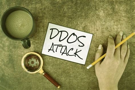 Text Showing Inspiration Ddos Attack Business Showcase Disturbed Access To The Normal Server