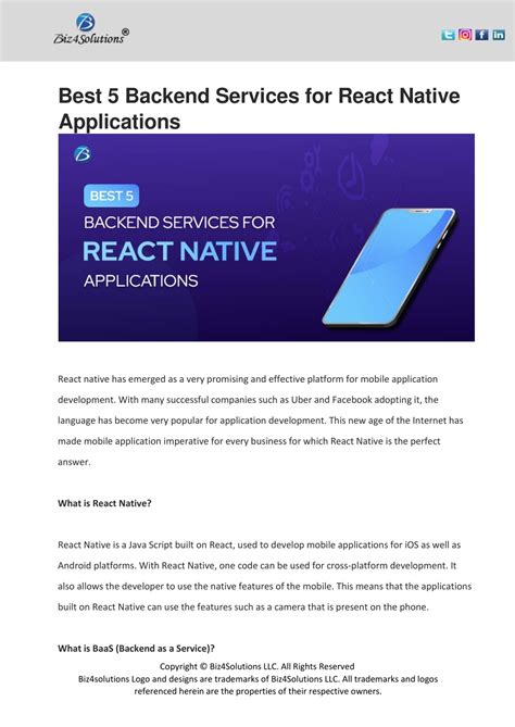 Ppt Best 5 Backend Services For React Native Applications Powerpoint Presentation Id11171527