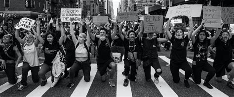 People Protesting Black And White