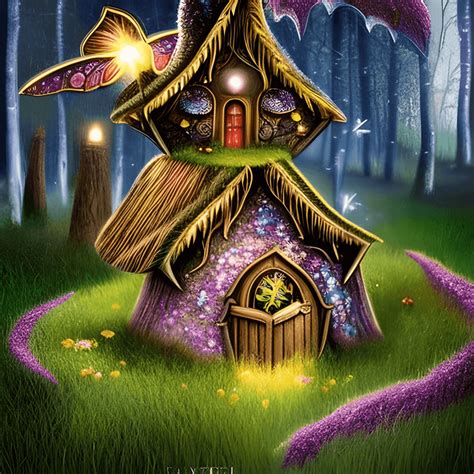 Maisons De Fées Avec Cristaux De Fées Fantasy Dans Le Style De