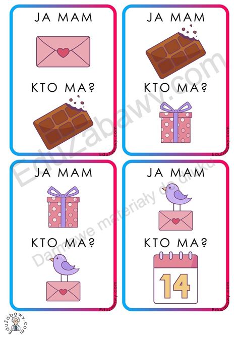 Ja Mam Kto Ma Walentynki Karty Pracy I Gry Do Druku W PDF Dla Dzieci