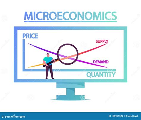 Microeconomics Tiny Person Vector Illustration Landing Page Template