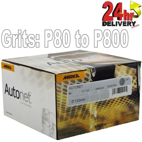 Mirka Autonet 150mm P80 P500 Grits Available Box 50 6 Abrasive