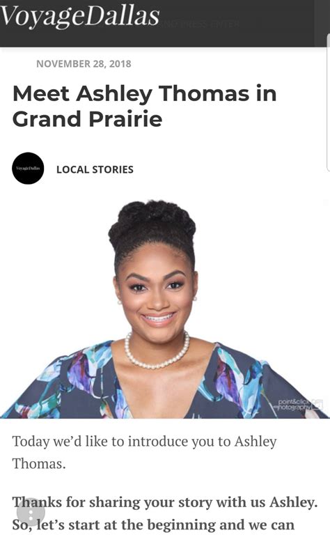 Ashley N Thomas Thanks Voyage Dallas Magazine For An Amazing Article