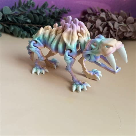 Sabertooth Skeleton Flexi Fantasy Forest 3d