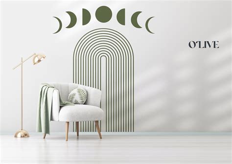 Arch Wall Decal And Moons Phases Bohemian Arch Moons Wall Decal Moons Phases Boho Arch