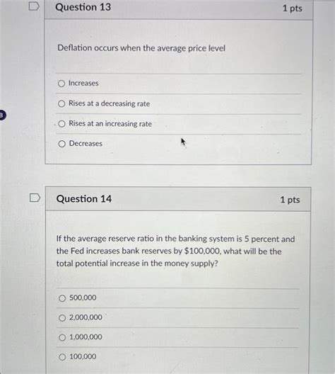 Solved Deflation Occurs When The Average Price Level