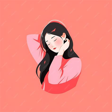 Cute Girl Flat Vector Graphic Simple Minimal Freepik Svg Premium Ai