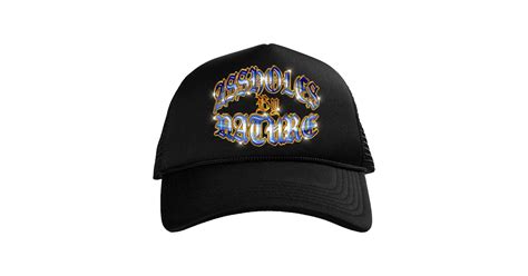 Traemerch Assholes By Nature Si Quema Black Trucker Hat