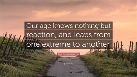 Reinhold Niebuhr Quote “our Age Knows Nothing But Reaction And Leaps